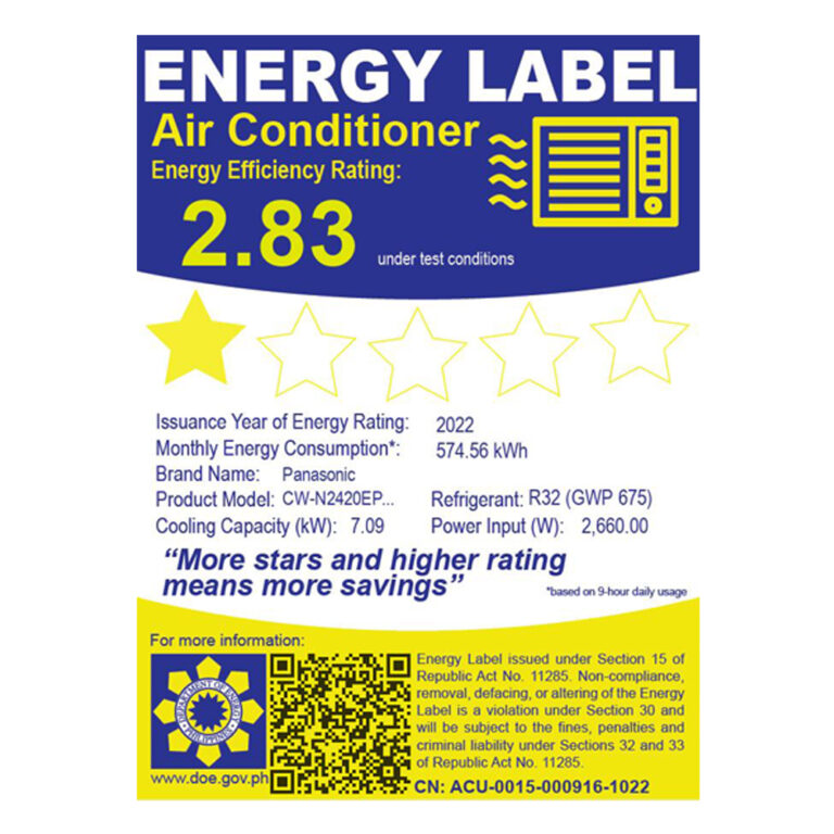 Panasonic 2.5HP Standard Non-Inverter Window Type N Series CW-N2420EPH ...